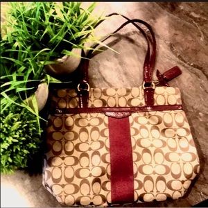 Coach | Bags | Maroon Tan Coach Bag | Poshmark